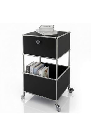 Floordirekt Standregal Concept Epure Mk-145, Schwarz, Metall, 40x69x40 cm, stehend, Wohnzimmer, Regale, B&uuml;cherregale