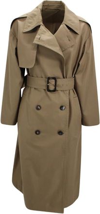 Max Mara Femme, Manteaux, Vert, Taille: 34 FR Trench-coat en twill