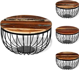 vidaXL Couchtisch Altholz Massiv - Industrielles Design - Couchtisch - Holzm&ouml;bel - Vintage Stil - Esszimmertisch