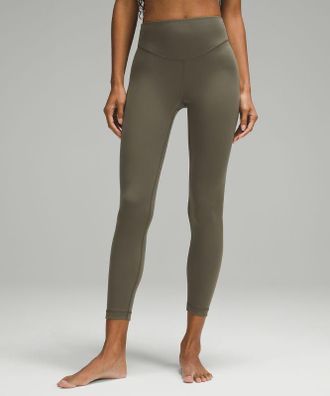 lululemon Wunder Under Leggings aus mit hohem Bund f&uuml;r Frauen - 64 cm - Gr&ouml;&szlig;e 12 in Army Green
