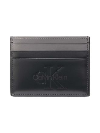 Calvin Klein Kartenetui CALVIN KLEIN BOLD CARD CASE, Herren, schwarz, Leder, unifarben, Kleinlederwaren, Unisex Visitenkarten, Etui mit CK-Logo