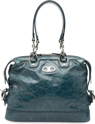 Celine Hobo Bags - Crinkled Patent Macadam Shoulder Bag - Gr. unisize - in Blau - f&uuml;r Damen