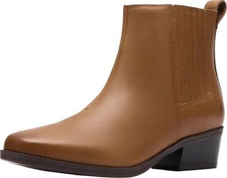 Clarks Bottines Danyelle Skip pour femme, Marron clair/cuir, 40 EU