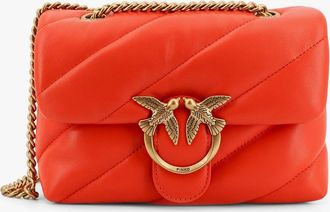 Pinko Matelassé leather shoulder bag with iconic love birds buckle - PINKO - gender_Woman