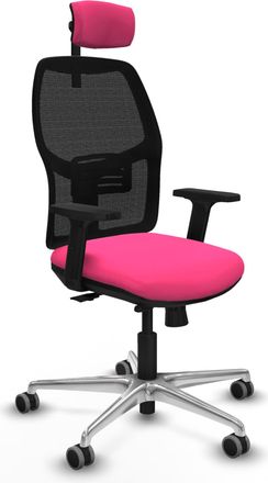 Piqueras y Crespo Computerstuhl Rosa Alfera mit 2D-Armen, h&ouml;henverstellbarer Lendenwirbelst&uuml;tze und h&ouml;henverstellbarem Kopfteil und Neigungsverstellung, ausgestattet mi