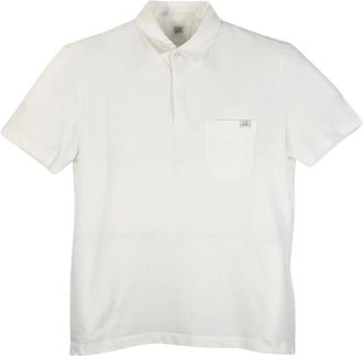 C.P. Company C.p. Company, Homme, Tops, Blanc, Taille: XL Polo Avec &Eacute;cusson Logo