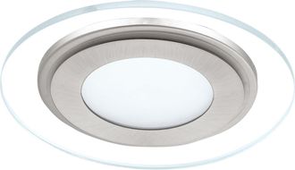 Eglo LED Einbaustrahler Pineda 1, Spot aus Stahl und Kunststoff, Einbauleuchte in Silber, Wei&szlig;, Klar, Einbauspot flach, &Oslash; 14,5 cm