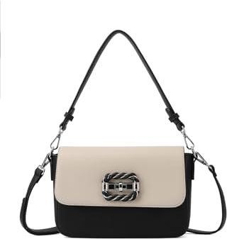 Queen Helena Sac à main élégant pour femme avec bandoulière amovible M1074, Noir