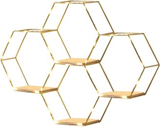 Generic Sechseckige Wandregale - schwebende Wandregale, Wandaufbewahrungsorganisator | Wabenregal mit Lichtern, geometrisches Wandregal f&uuml;r Wohnzimmer, K&uuml;che,