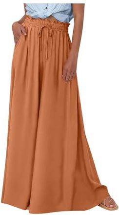 Generic Pantalon Fluide Femme Taille Haute Large Flare Confortable Couture Mum Slouchy Dentelle L&eacute;opard 48 Girlfriend City Meilleurs 2026 Elephant Aubergine 6