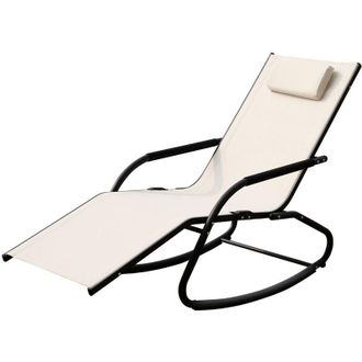 SVITA Fjon Schaukelliege Gartenliege Liegestuhl Sonnenliege Kissen Aluminium Beige - Svita