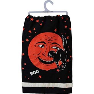Primitives By Kathy Retro-Inspired Halloween Geschirrtuch, Boo, 28 x 28-Inch