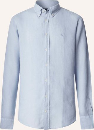 Hackett Freizeithemd Ess Gmd Linen Brpt blau
