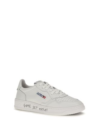 Autry Mens Medalist Low Game Set Match! Sneakers Totalwht