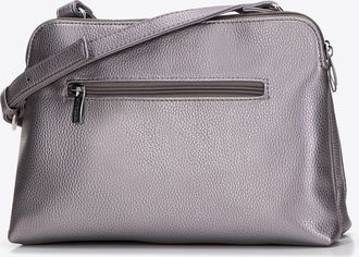 Wittchen Damen-Umh&auml;ngetasche aus &Ouml;ko-Leder, zwei F&auml;cher, silberfarben