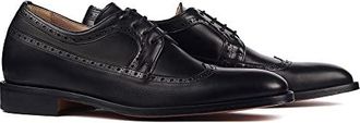 Masaltos Chaussures r&eacute;haussantes pour Homme avec Semelle Augmentant la Taille jusqu&agrave; 7cm. Fabriqu&eacute;es en Peau. Mod&egrave;le Lexter Noir 39