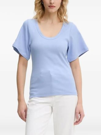 By Malene Birger t-shirt côtelé à col rond - Bleu
