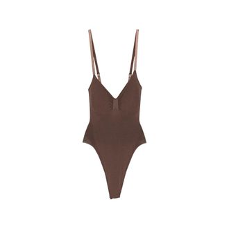 SKIMS Skims - Body string sculptant sans coutures - Femme - Tops - Brun - Taille: 40 FR