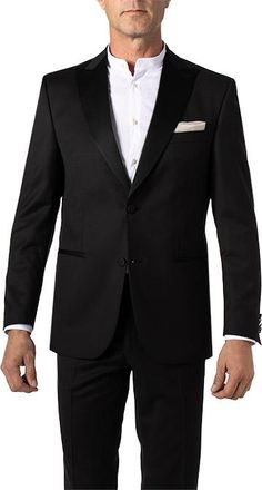 Carl Gross Carl Gross Herren Smoking-Sakko schwarz Schurwolle
