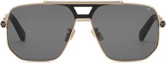 Philipp Plein Homme, Accessoires, Noir, Taille: ONE Size Plein Royal Lunettes de soleil