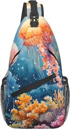 Generic Sac &agrave; dos &agrave; bandouli&egrave;re motif m&eacute;duse pour homme, randonn&eacute;e, voyage