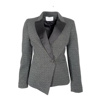 Kaos Lurex Jacke Doppelreiher Schwarz - - Jackets - Damen - Schwarzk - S
