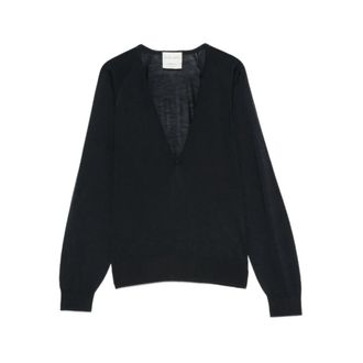 Forte_Forte V-Ausschnitt Pullover - - Knitwear - Damen - Schwarzk - M