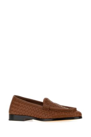 Bottega Veneta Womens Caramel Leather Silenzio Loafers Tannin Mocassini