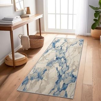 Generic Tapis de Passage Couloir Long Marbre Peint &agrave; la Main, Luxe Discret et Moderne. Cuisine Devant Evier Antid&eacute;rapant 60x150 cm Absorbant Tapis d Entree In