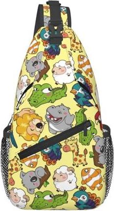 Generic Hippopotame, Crocodile, Koala Et Girafe De Dessin Anim&eacute; Sac Poitrine Multifonctionnel Sacoche Epaule Antivol Sac Banane Pour Camping Femme Homme