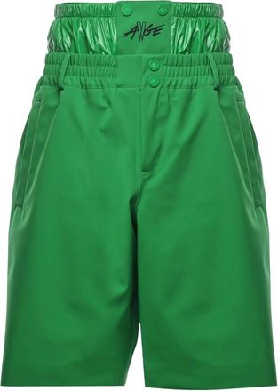 Moncler short taille-haute à logo imprimé - Vert