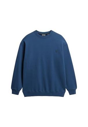 Superdry Sweat-shirt &agrave; col rond surdimensionn&eacute; pour homme Insignia Bleu XXXL