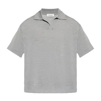 Frame Denim Pull Col Polo Superfine - Homme - Pulls - Gris - Taille: S