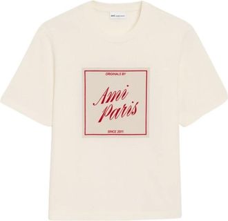 Ami Femme, Tops, Beige, Taille: 38 FR Heritage Print T-shirt