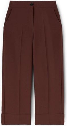 Motivi Femme, Pantalons, Brun, Taille: 42 FR Pantalon Carotte en Crêpe