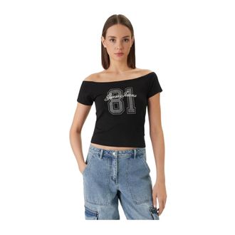 Guess Femme, Tops, Noir, Taille: 38 FR T-Shirt