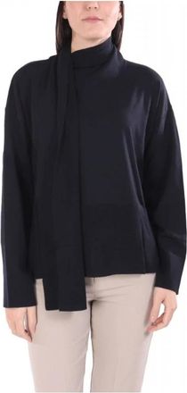 Marella Femme, Pulls, Bleu, Taille: 42 FR Maille &agrave; col rond