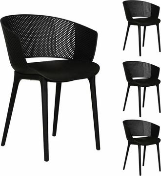 IDIMEX Lot de 4 chaises de jardin en polypropyl&egrave;ne r&eacute;sistant aux UV - Hauteur dassise 47 cm - Conception l&eacute;g&egrave;re et &eacute;l&eacute;gante - Assemblage facile