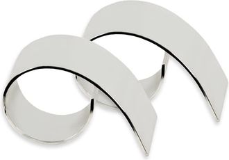 Edzard 2er Set Serviettenringe Volute, edel versilbert, anlaufgeschützt, Länge 6 cm, Durchmesser 3,5 cm, Tischdekoration für Hochzeit