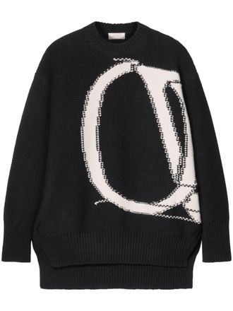 Off-white Pullover mit Intarsien-Logo - Schwarz