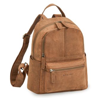 STILORD Berry Eleganter Damen Rucksack Leder - Klein, Modern, Diebstahlsicherer Rucksack-Handtasche Echtleder Reise-Rucksack Daypack Tagesrucksack Laptop 13 Z
