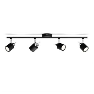 Philips Meranti 4-er Deckenspots (35 W), elegante Wandleuchte mit vier flexiblen Spots, GU10 Leuchte ohne Leuchtmittel, schwarz