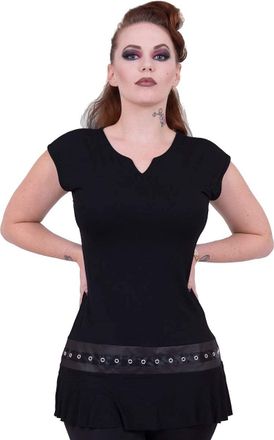 Spiral Gothic Rock - Stud Waist Mini Dress Black - M