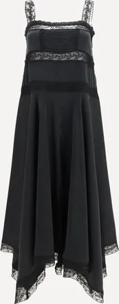 Ganni Silk maxi Dress with lace details Female 38