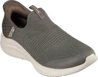 Skechers Femme Ultra Flex 3.0 Cozy Streak Basket, Bordure en Tricot Olive, 38.5 EU