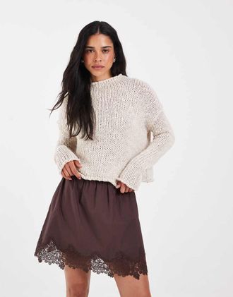 Free People pull en maille Opal couleur th&eacute;-Neutre