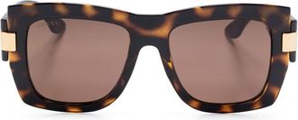 Gucci Sonnenbrille mit eckigem Gestell - Braun