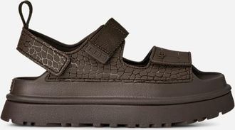 UGG GoldenGlow Embossed Sandale f&uuml;r Damen in Dense Smoke, Gr&ouml;&szlig;e Polyurethan