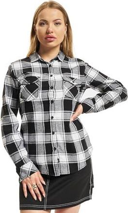 Brandit Women Amy Flannel Shirt Long S, color: white/blac, size: XL