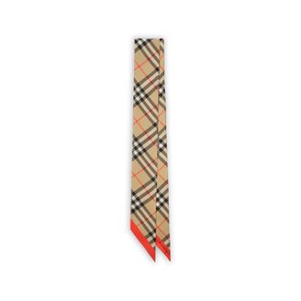 Burberry Skinny Contrast Check Silk Scarf